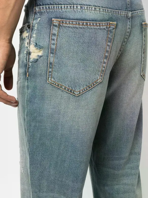 PT TORINO Whiskering Effect Straight-leg Jeans
