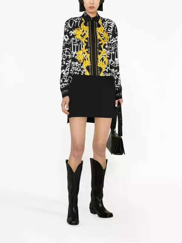 Versace Logo Couture Print Blouse