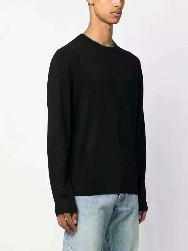 Paul Smith Logo-embroidered Merino Wool Jumper - Black