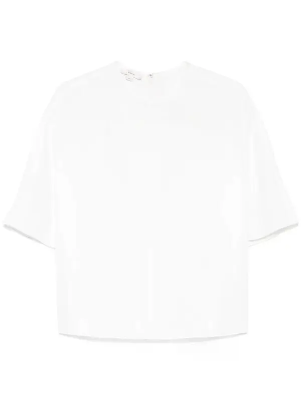 Vince Satin-trim Crepe Blouse