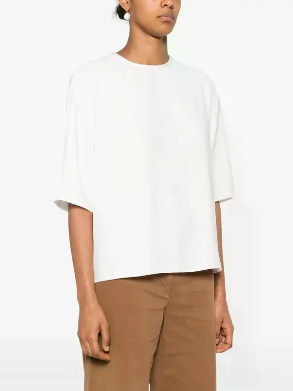 Vince Satin-trim Crepe Blouse