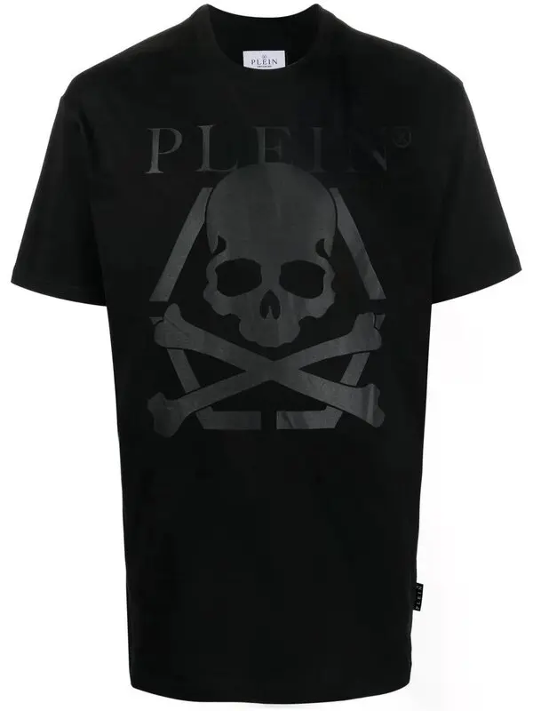 Philipp Plein Skull Print Logo T-shirt - Black