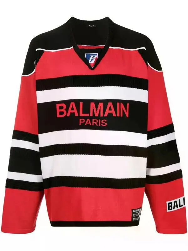 Balmain Logo-print V-neck Jumper