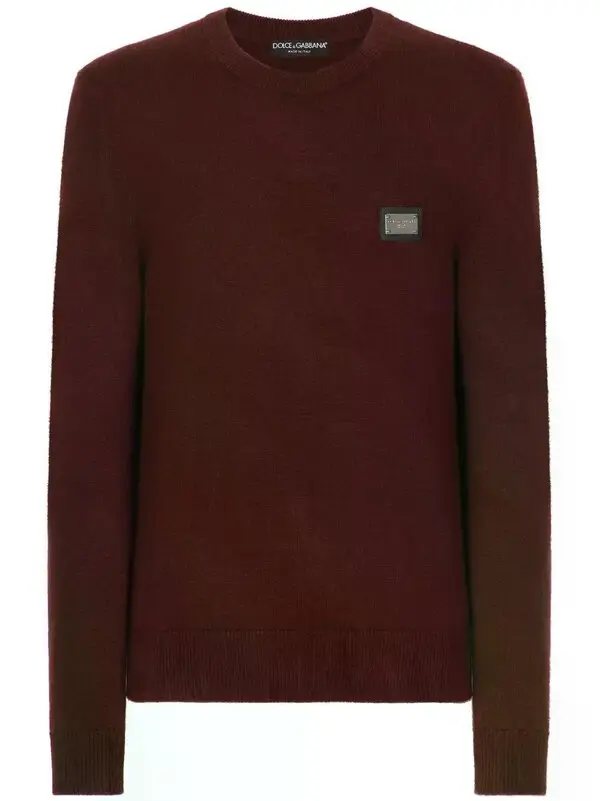 Dolce & Gabbana Logo-plaque Wool Jumper - Red
