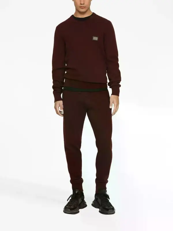 Dolce & Gabbana Logo-plaque Wool Jumper - Red