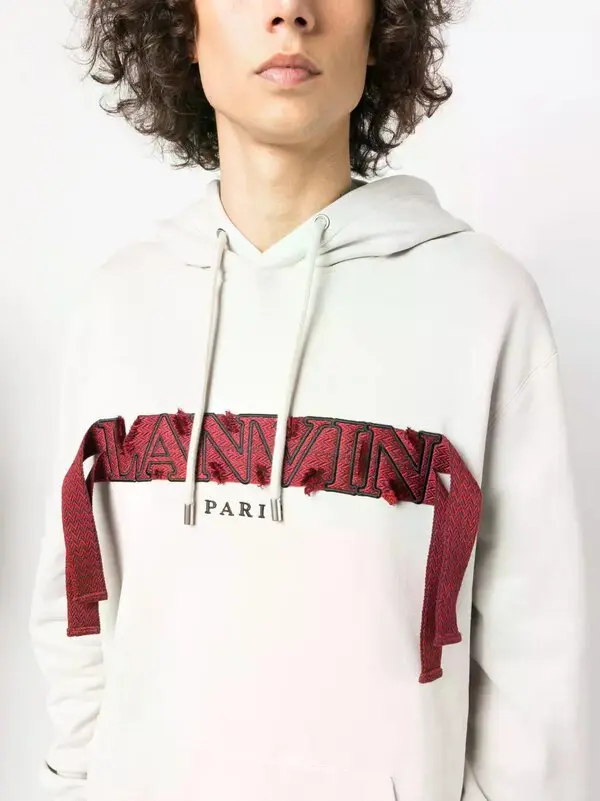 LANVIN Oversized Logo-appliqué Hoodie