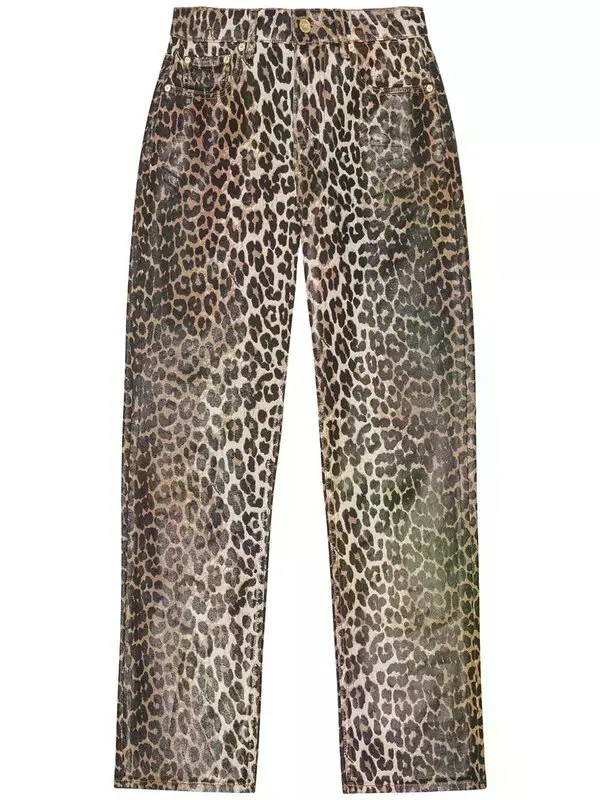 GANNI Leopard-print Trousers