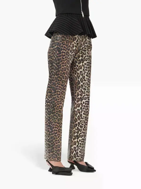 GANNI Leopard-print Trousers