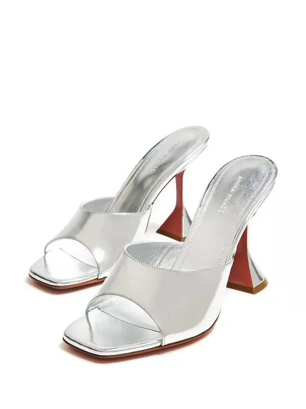 Amina Muaddi 95mm Lupita Leather Sandals