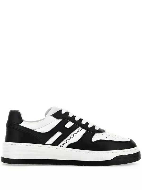 Hogan Panelled Leather Sneakers - Black