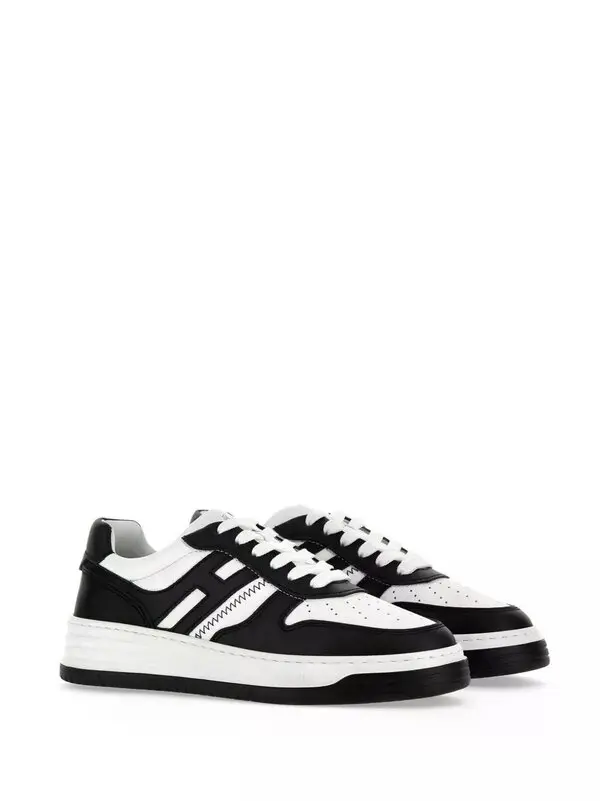 Hogan Panelled Leather Sneakers - Black