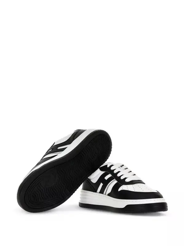 Hogan Panelled Leather Sneakers - Black