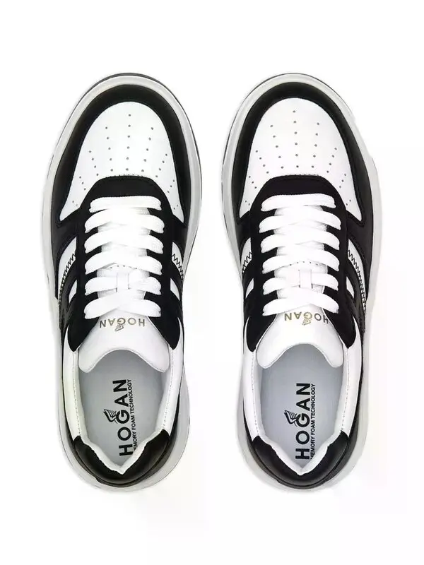 Hogan Panelled Leather Sneakers - Black