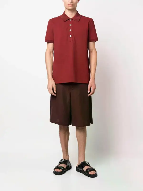 Balmain Monogram-pattern Piqué Polo Shirt