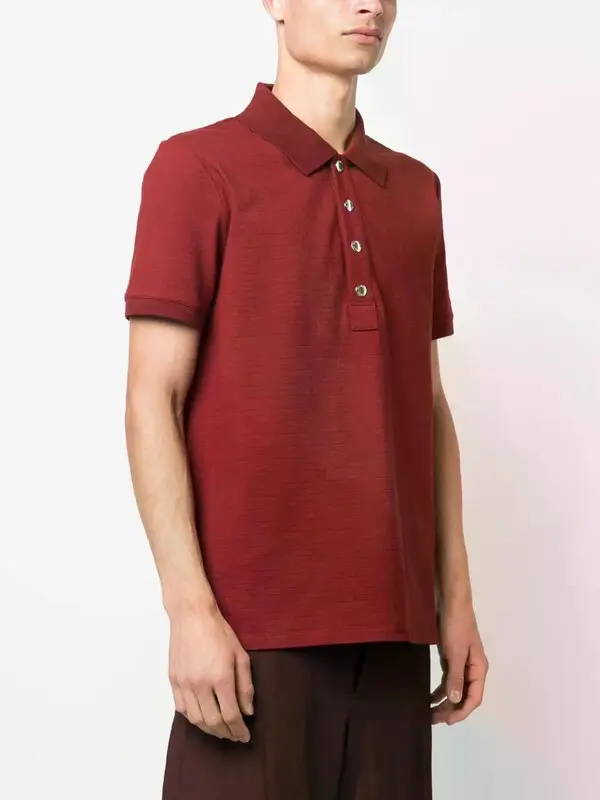 Balmain Monogram-pattern Piqué Polo Shirt