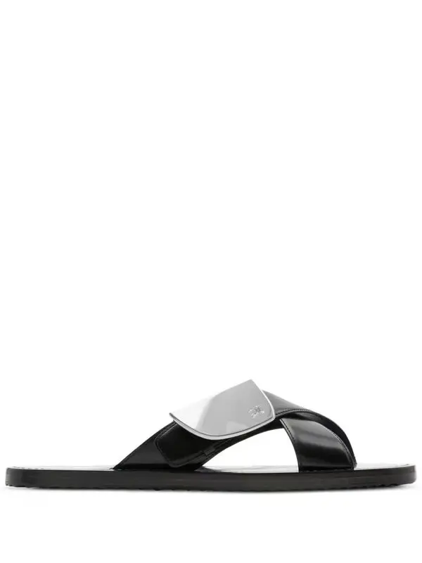 Burberry Strip Shield Leather Slides