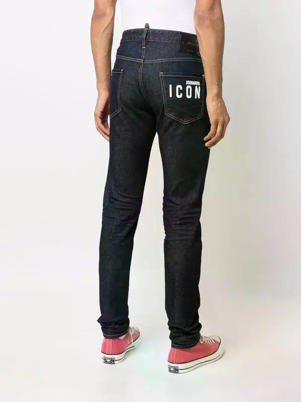 Dsquared2 Icon-logo Straight-leg Jeans - Blue