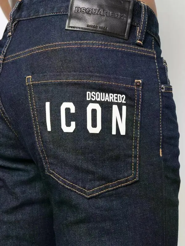 Dsquared2 Icon-logo Straight-leg Jeans - Blue