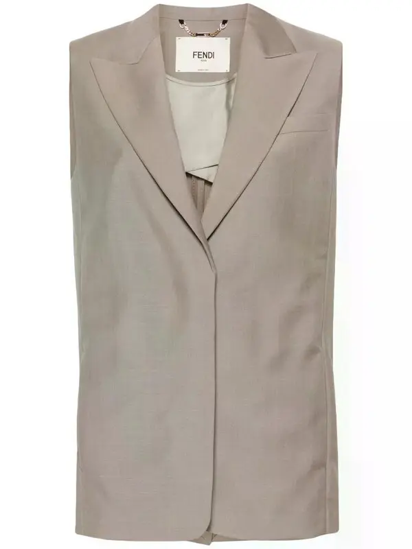Fendi Embroidered-logo Mohair-wool Waistcoat