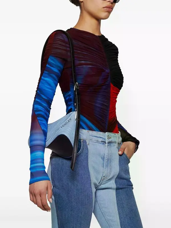 MUGLER Spiral Curve Shoulder Bag