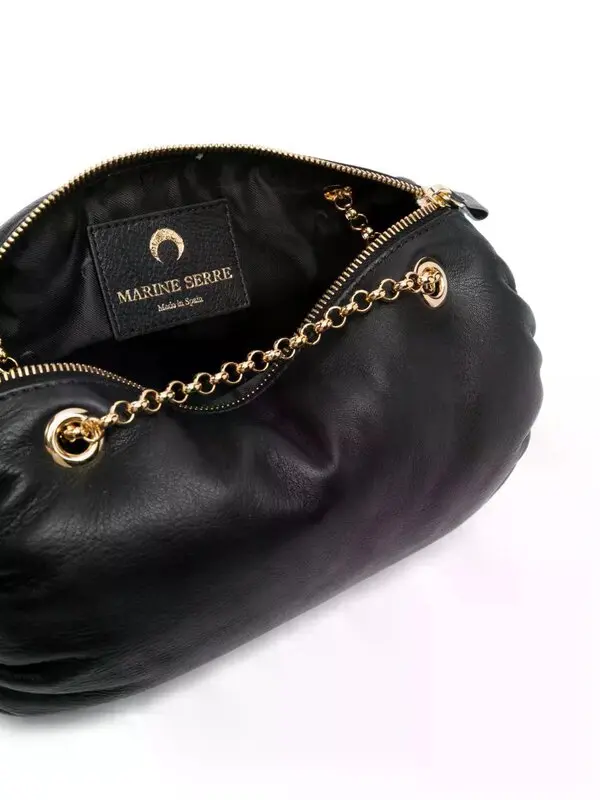MARINE SERRE Pillow Leather Shoulder Bag - Black