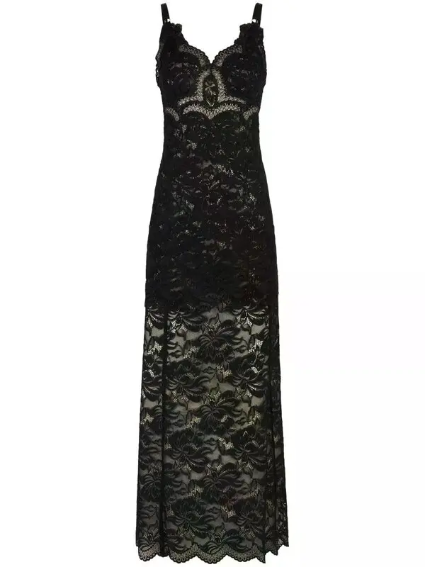 Rabanne Lace Maxi Dress - Black