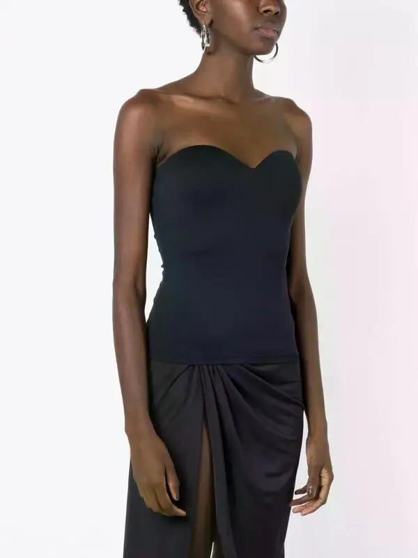 AMIR SLAMA Strapless Tube Top - Black