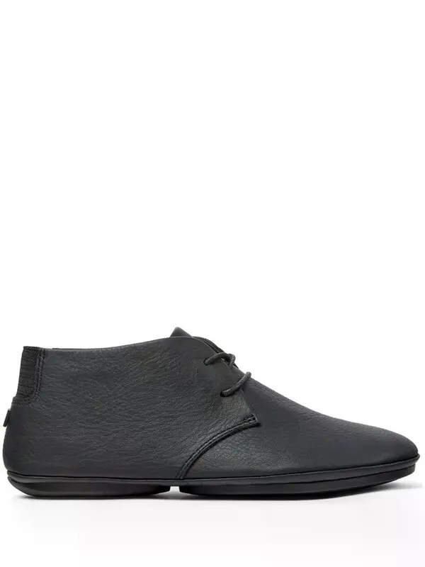 Camper Nina Asymmetric Toe Leather Lace-up Boots - Black
