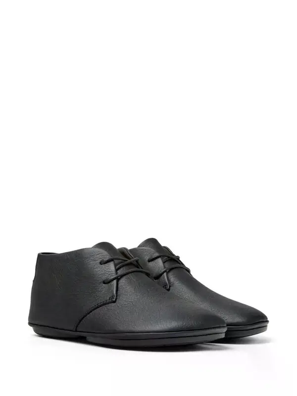 Camper Nina Asymmetric Toe Leather Lace-up Boots - Black