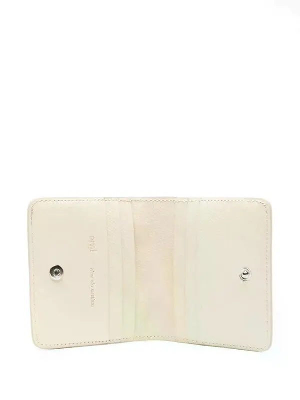 AMI Paris De Coeur Leather Card Holder - Neutrals
