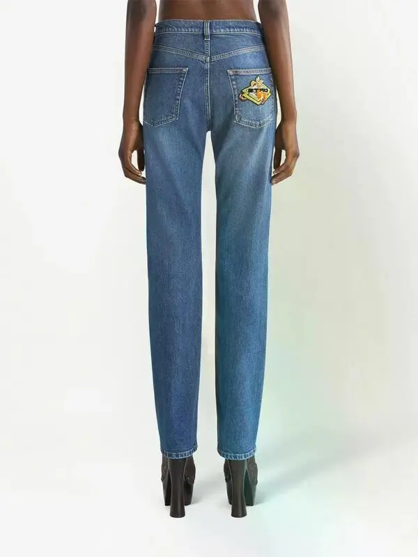 Etro Logo-appliqué Straight-leg Jeans