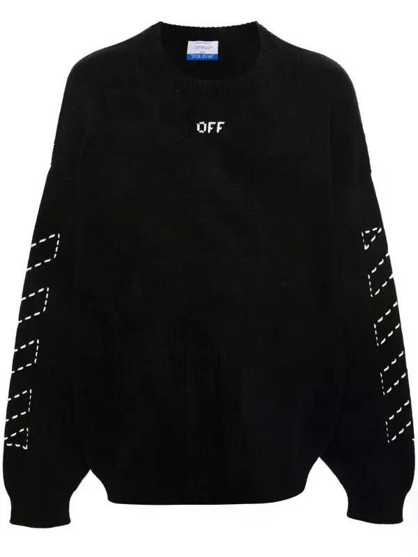 Off-White Diag-stripe Embroidered Jumper