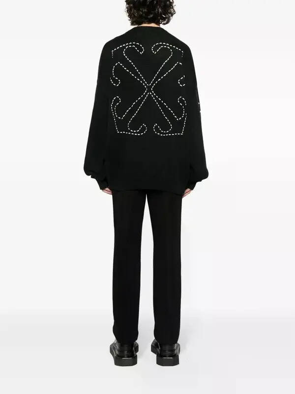 Off-White Diag-stripe Embroidered Jumper