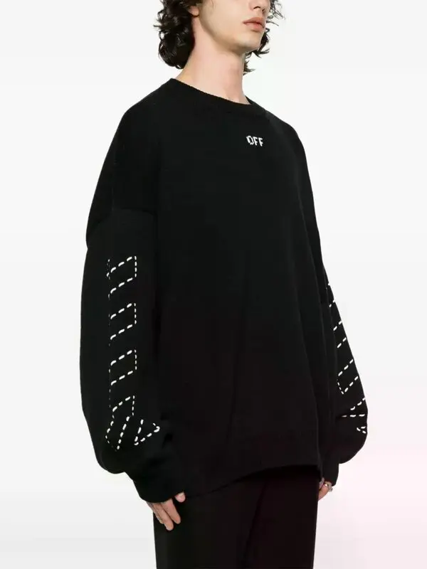 Off-White Diag-stripe Embroidered Jumper