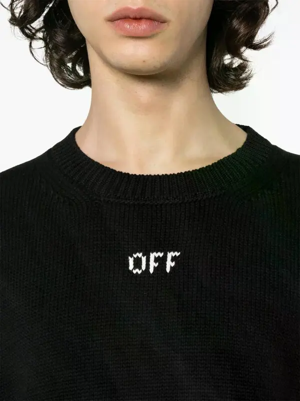 Off-White Diag-stripe Embroidered Jumper