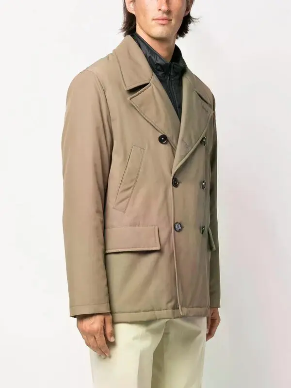 FAY Padded Double-breasted Jacket - Neutrals