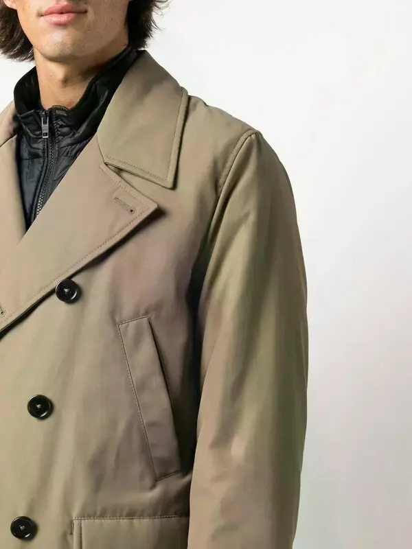 FAY Padded Double-breasted Jacket - Neutrals
