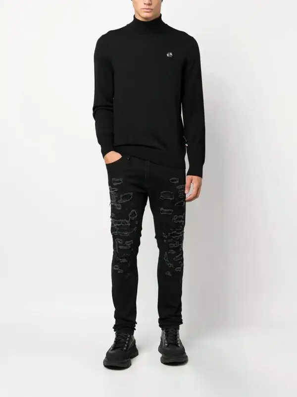 Philipp Plein Roll-neck Merino Wool Jumper