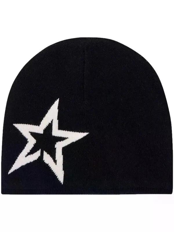 Perfect Moment Intarsia-star Beanie - Black