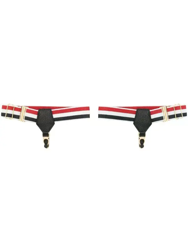 Thom Browne Twill Sock Garter With Gold-tone Hardware - Blue