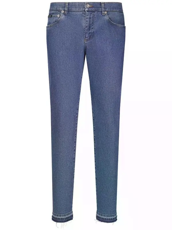 Dolce & Gabbana Slim-cut Logo-patch Jeans