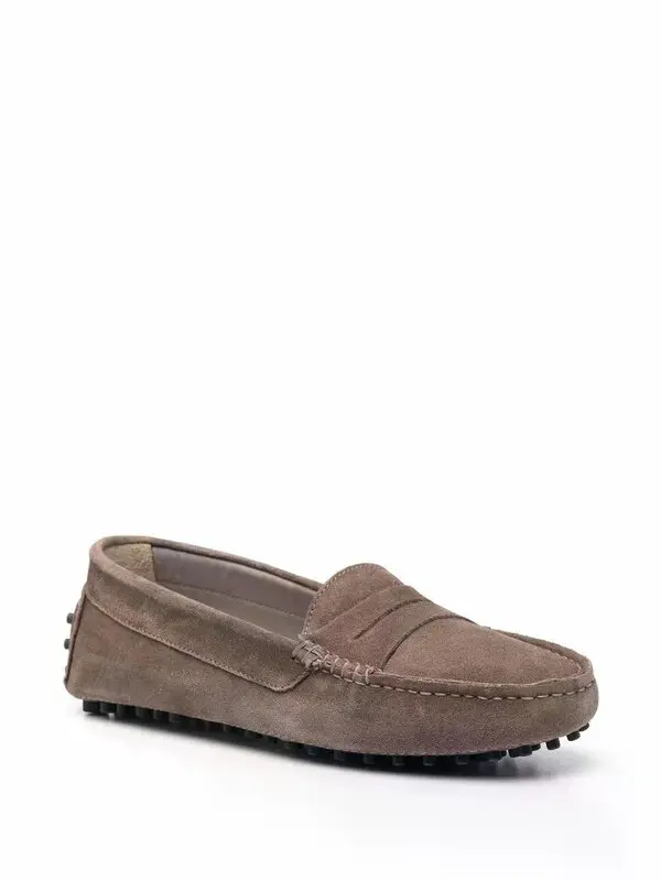 SCAROSSO Ashley Suede Loafers - Neutrals