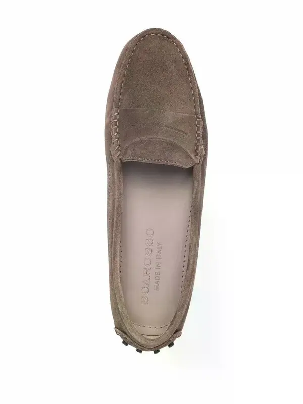 SCAROSSO Ashley Suede Loafers - Neutrals