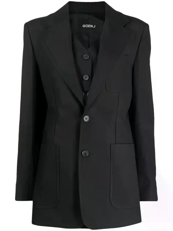 Goen.j Notched-lapels Single-breasted Blazer