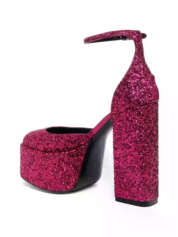 Paris Texas 140mm Glitter Embellished Platform Pumps