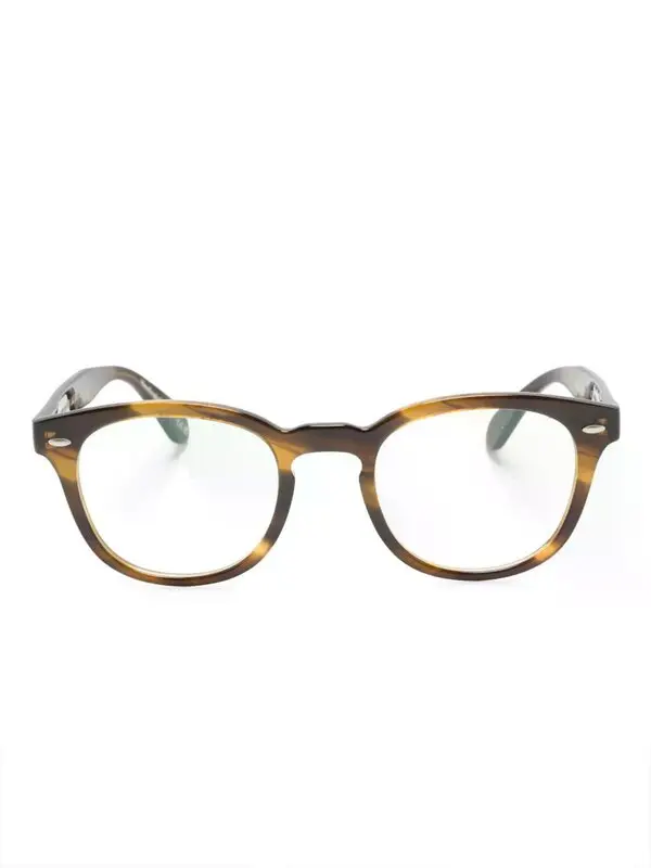 Oliver Spencer Tonal-design Round-frame Glasses - Brown