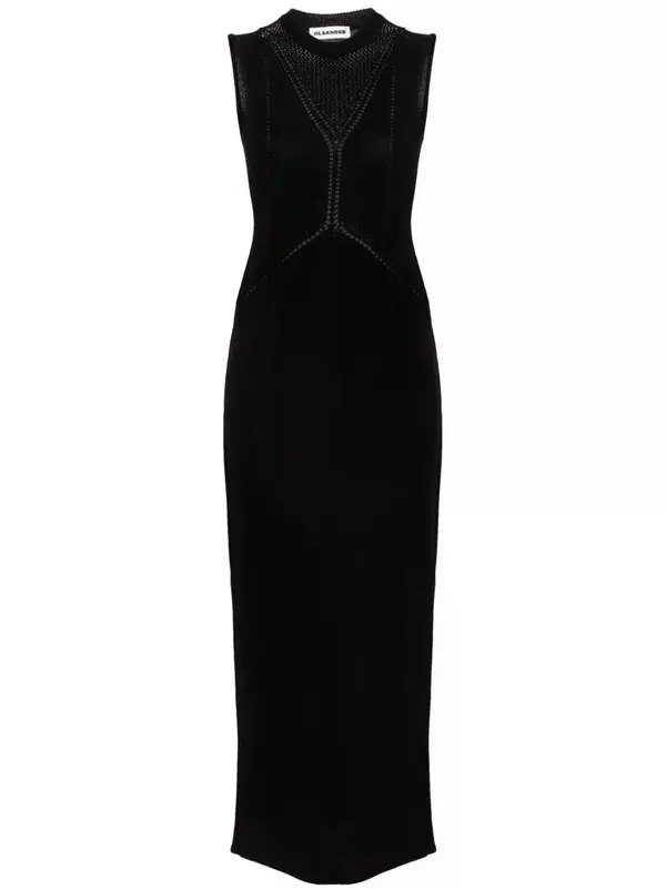 JIL SANDER Crew-neck Knitted Maxi Dress