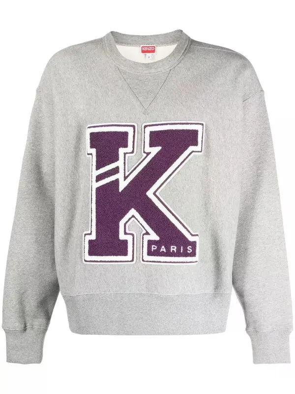 Kenzo Logo-patch Detail Sweatshirt - Grey