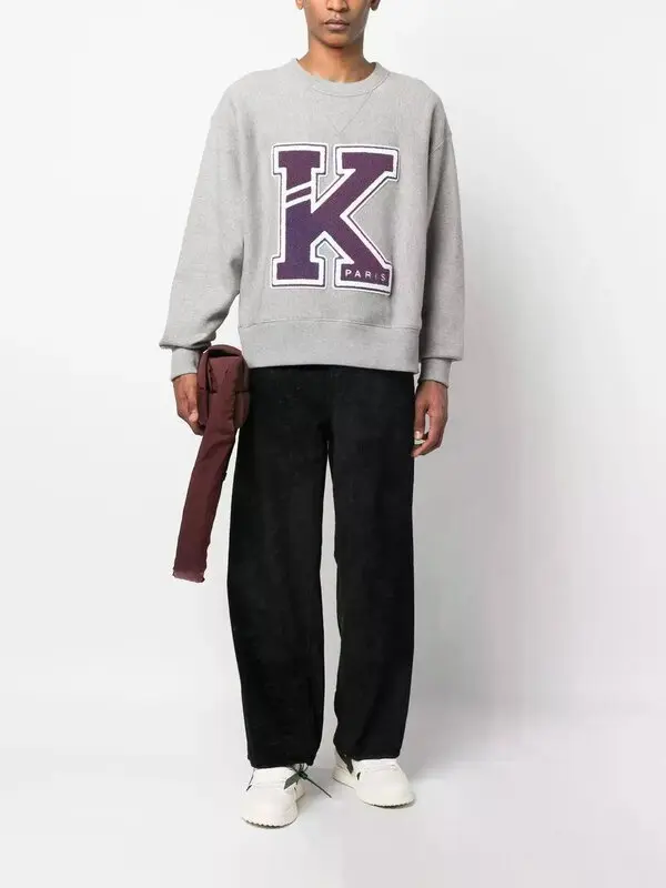 Kenzo Logo-patch Detail Sweatshirt - Grey