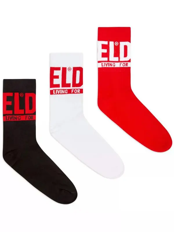DIESEL® Skm-ray Socks Pack Of Three - Red